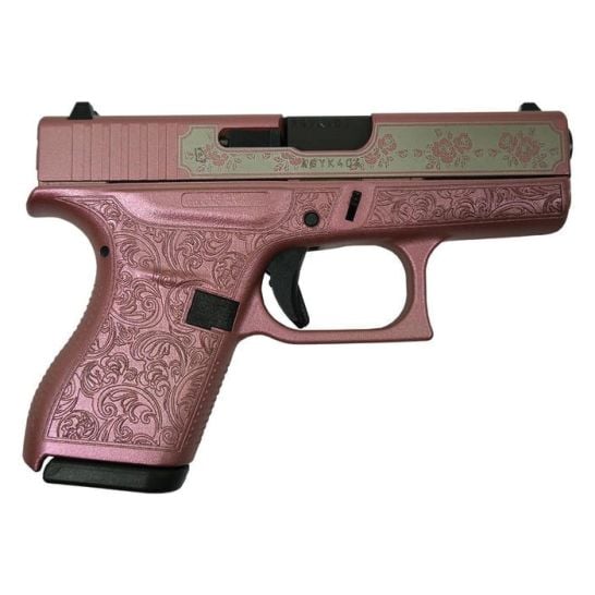 Glock G42 Custom Glock & Roses Medusa Pink Subcompact .380 ACP 3.25 ...