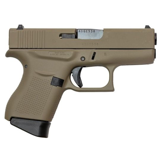 Glock G43 Gen4 Custom FDE Subcompact 9mm 3.41" 6rds, Flat Dark Earth ...