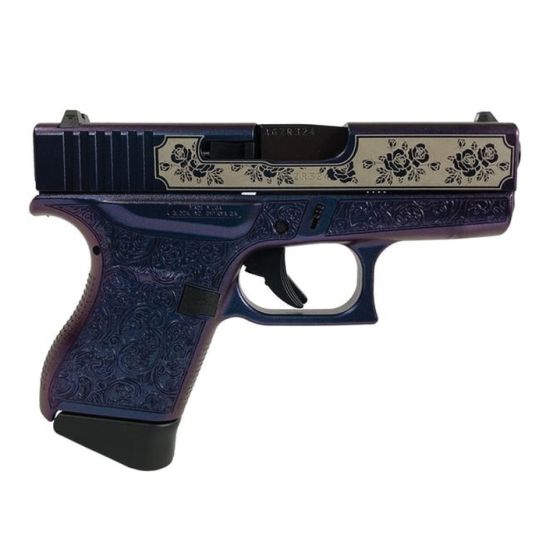 Glock G43 Custom Glock & Roses Subcompact 9mm 3.41" 6rds, Mongoose ...