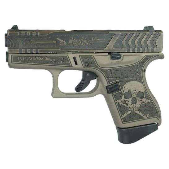 Glock G43 Gen4 Custom Revolution Engraved Colonial Brown Subcompact 9mm ...