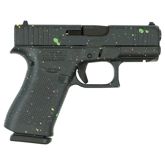 Glock G43X Multi-Color Paint Splatter Subcompact 9mm 3.41" 10rds, Black ...
