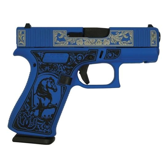 Glock G43X Custom Glock & Horses Subcompact 9mm 3.41" 10rds, Blue ...
