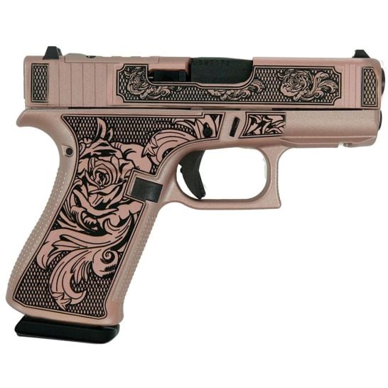 Glock G43X Glock & Roses II Subcompact 9mm 3.41" 10rds, Pink | Palmetto ...