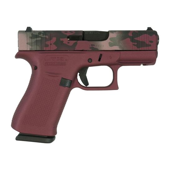 Glock G43X Dark Pink/Camo Subcompact 9mm 3.41" 10rds, Dark Pink ...