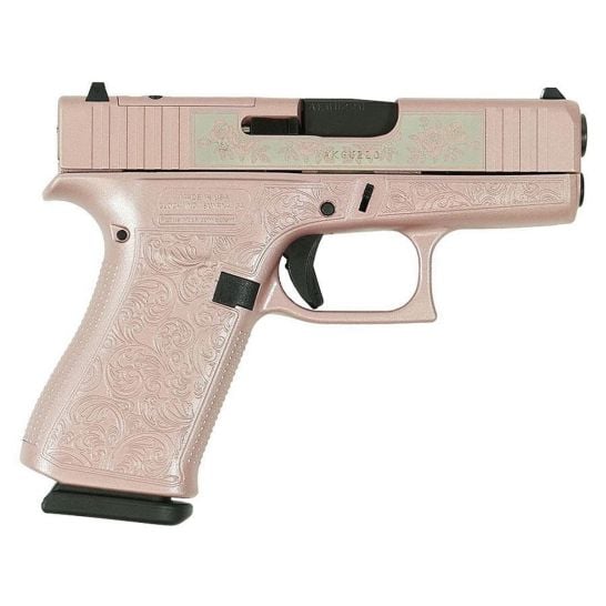 Glock G43X Custom Engraved Glock & Roses Subcompact 9mm 3.41" 10rds ...