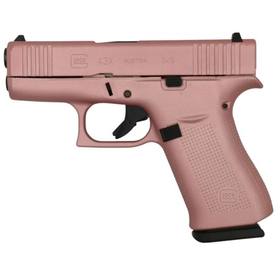 Glock 43X 9mm Pistol, 3.41" Barrel, Fixed Sights, Rose Gold - UX4350204 ...