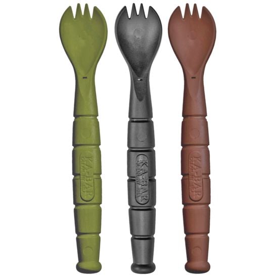 KABAR Field Kit Spork, Survival Tool, Three Pack, Brown Green and Black ...