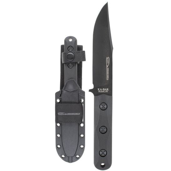 KA-BAR EK Short Clip Point 4.25" Clip Point Fixed Blade Knife, Black - EK50 | Palmetto State Armory
