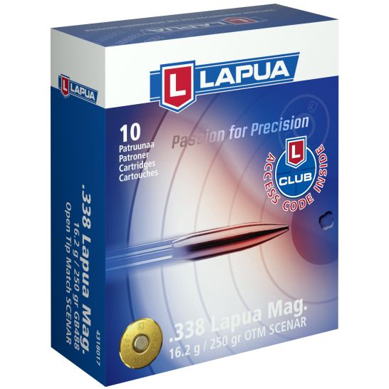 Lapua Scenar .338 Lapua Mag Ammunition, 10 Rounds OTM 250Gr - 4318017 ...