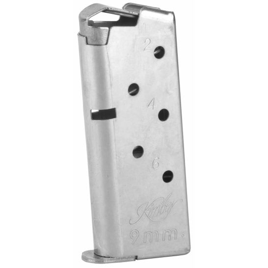 Kimber Magazine, 9mm, 6 Rounds, Fits Kimber Micro 9 & EVO SP, Stainless ...