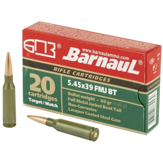 Barnaul Barnaul 5.45x39mm Ammunition, 20 Rounds FMJ 60Gr - BRN545x39FMJ60LAC | Palmetto State Armory