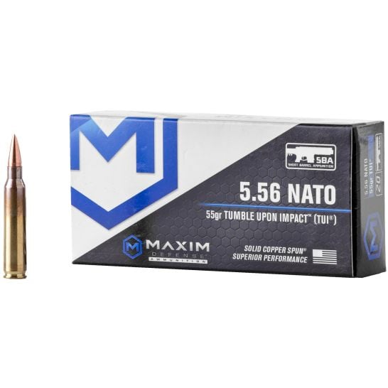 Maxim Defense 5.56x45mm Ammunition, 20 Rounds Solid Copper 55Gr ...