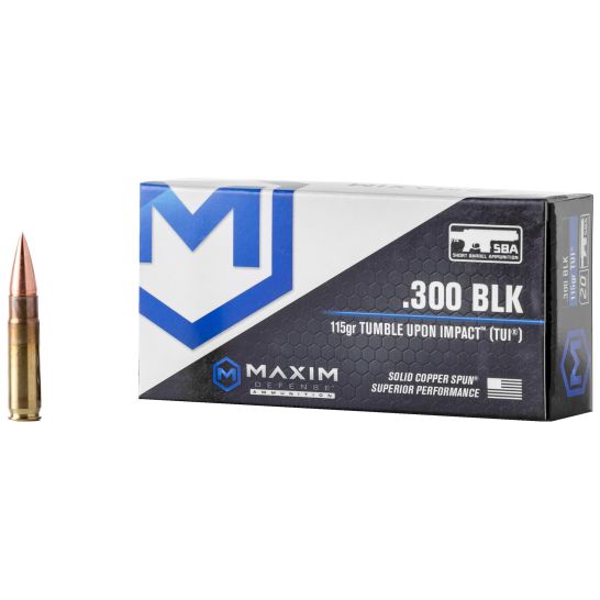 Maxim Defense .300 AAC Blackout Ammunition, 20 Rounds Solid Copper ...