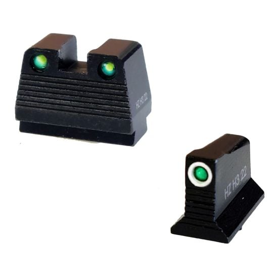 Hi-Viz N2 Co-Witness Sight Glock MOS Green Tritium Front/Rear GMNG21-2 ...