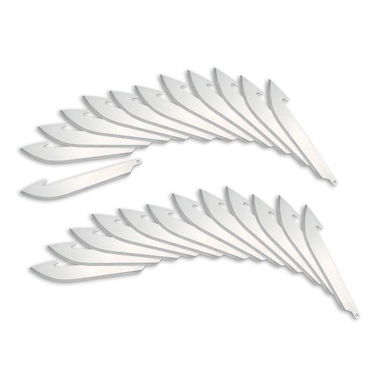 Outdoor Edge Edge Drop-Point Blades, Plain Edge, 3.5" Blades, 420J2 Stainless Steel, 24 Pack ...