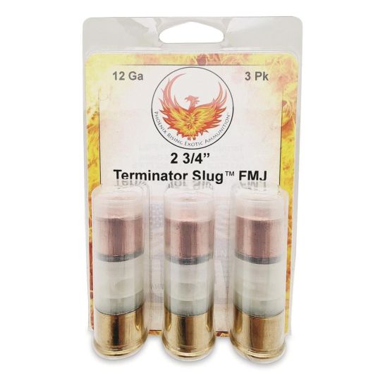 Phoenix Rising Terminator 12 Gauge FMJ Shotshell Slug, 515 gr 3rds ...