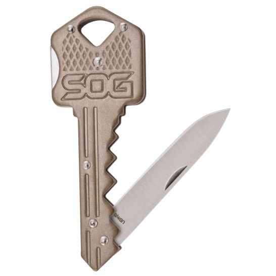 SOG Knives Key Knife 1.5" Drop Point Folding Knife, Silver ...