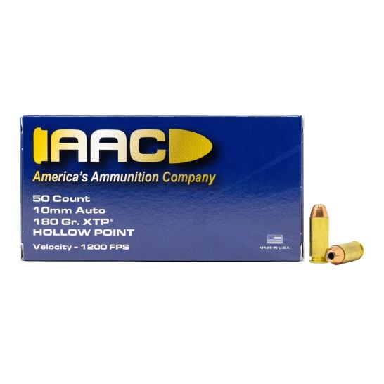 AAC 10mm Auto Ammo 180 Grain XTP Hollow Point 50rd Box | Palmetto State ...