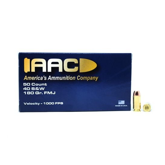 AAC .40 S&W Ammo 180 Grain FMJ RNFP 50rd Box | Palmetto State Armory