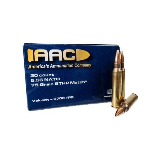 AAC 5.56 NATO 75 Grain BTHP Match w/ Cannelure 300rd Bundle | Palmetto ...