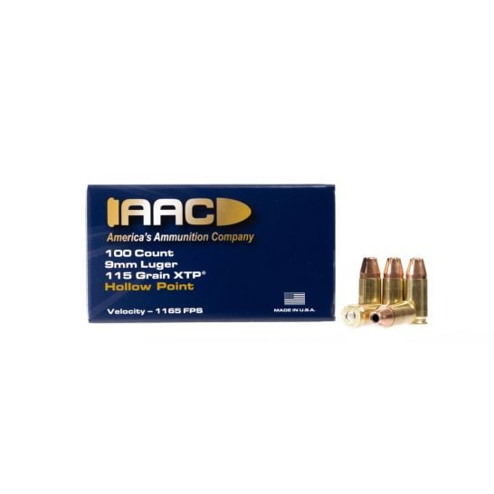 AAC 9mm Ammo 115 Grain XTP Hollow Point 100rd Box | Palmetto State Armory
