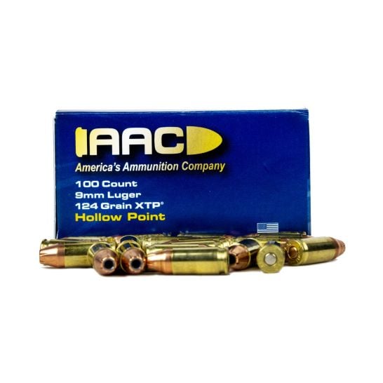 AAC 9mm Ammo 124 Grain XTP Hollow Point 100rd Box | Palmetto State Armory