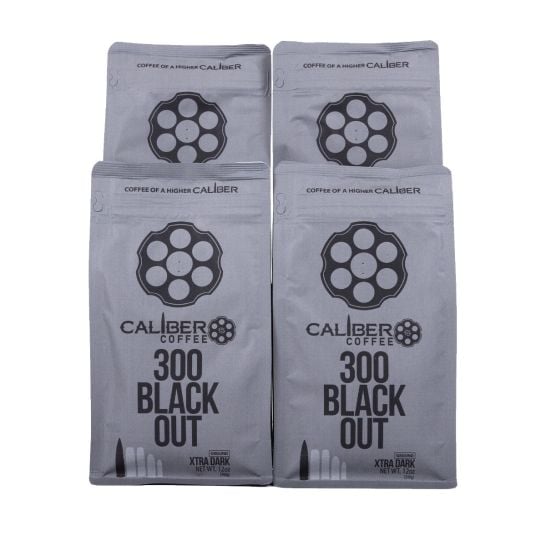 Caliber Coffee 300 Black Out Extra Dark Roast, 12oz bag, Ground, 3lbs ...