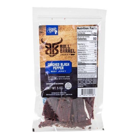 Bull Barrel Jerky Cracked Black Pepper 5oz Beef Jerky Case Pack ...