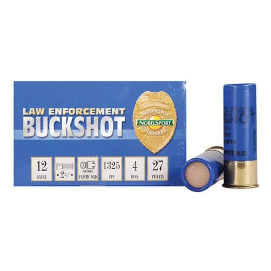 Nobel Sport Buckshot Law Enforcement 12 Gauge 2-3/4" #4 Buck 10rds ...