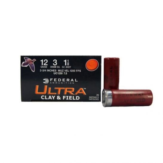 Federal Ultra Clay and Field 2.75" 1 1/8 oz 8 Shot 12 Gauge Ammunition ...