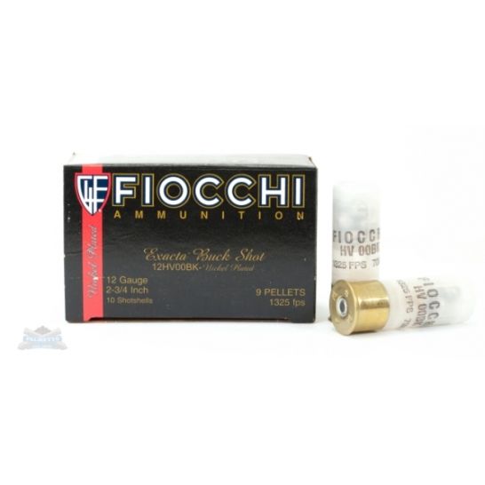 Fiocchi 12ga 2.75" 00B 9 Pellet Exacta Shotshell Ammuinition 10rds ...