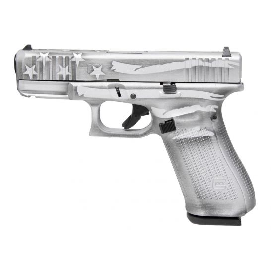 Glock 45 Gen 5 FS 9mm Pistol Battleship Gray Distressed Flag | Palmetto ...