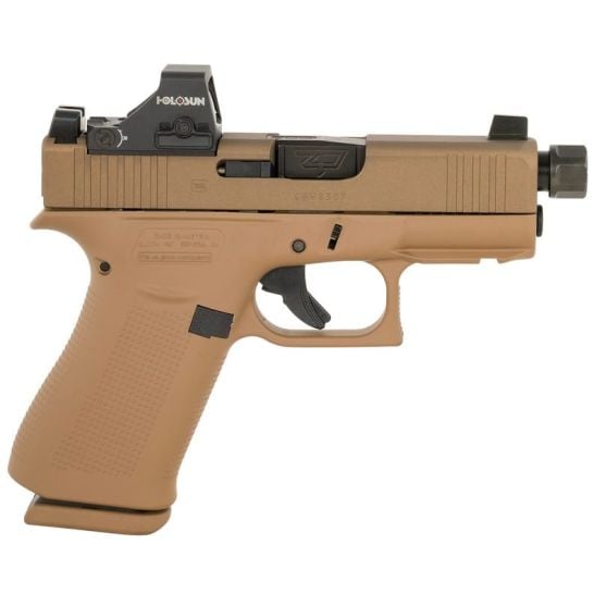 Glock G43X MOS 3.41" TB 9mm 10rd Pistol, Flat Dark Earth w/ Holosun HS ...