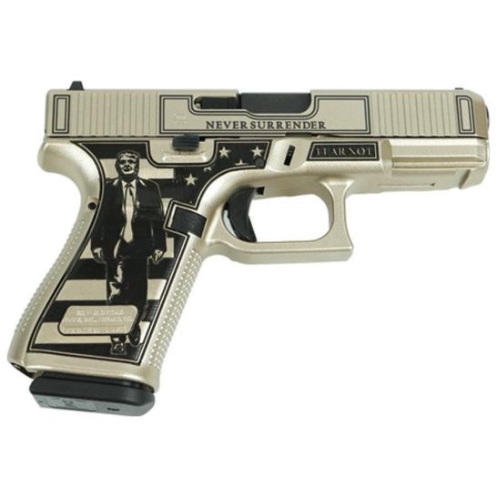 Glock G19 Gen 5 4" 9mm 15rd Pistol, Trump Fight Silver - GLPA195S203TF ...
