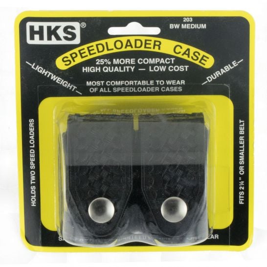 HKS Double Speedloader Case .22 LR/.357 Magnum | Black Basket Weave ...