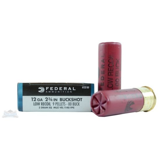 Federal 12ga 2.75" 9 Pellets 00 Buck Low-Recoil Power-Shok Shotshell ...