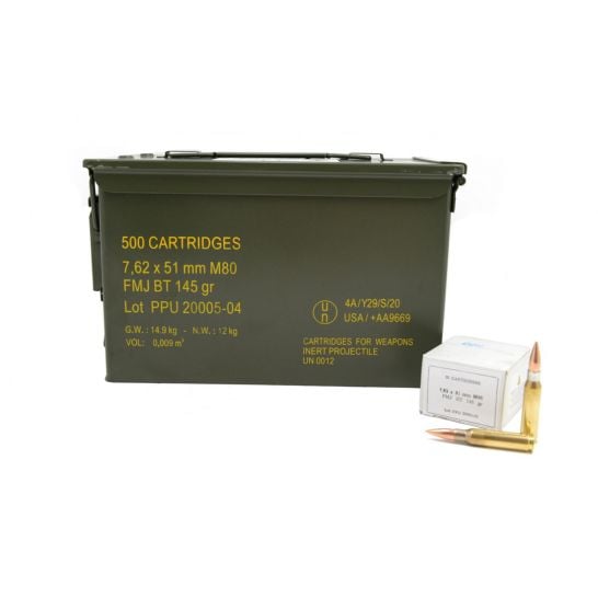 PPU 145 gr FMJBT 7.62x51 Ammunition 500 Round Ammo Can | Palmetto State ...