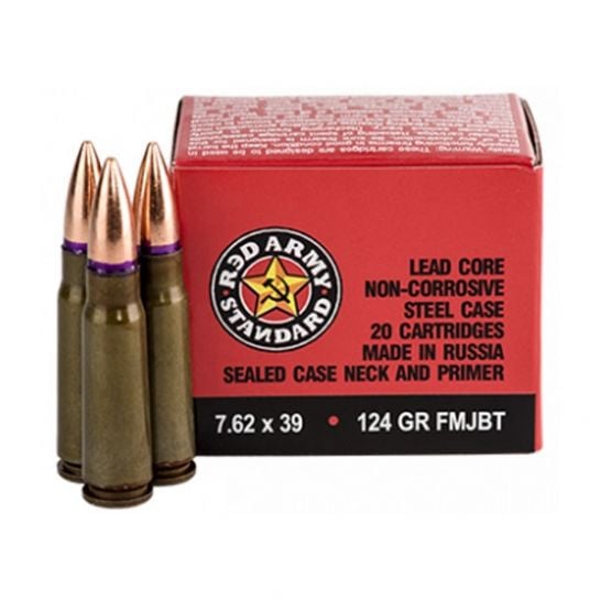 Red Army Standard 7.62x39 Ammo 124 gr FMJ 20rds - AM3034 | Palmetto ...