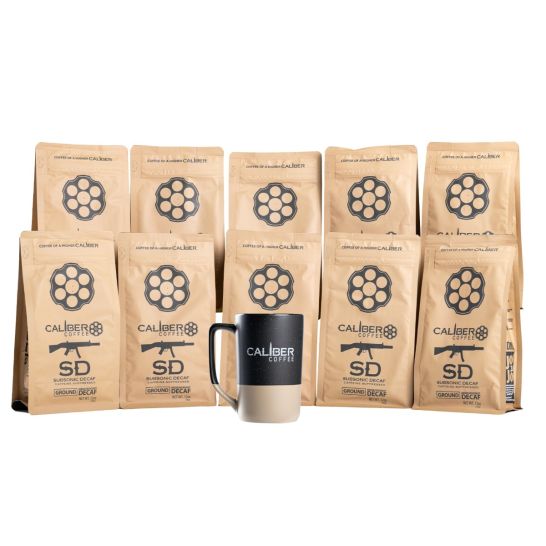 CALIBER COFFEE SUBSONIC DECAF , 12OZ BAG, GROUND BULK BAG BUNDLE ...