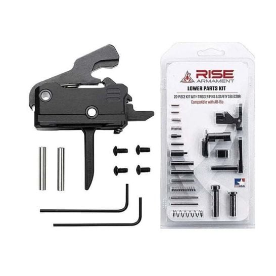Rise Armament Single-Stage Flat Trigger and Lower Parts Kit, Black ...