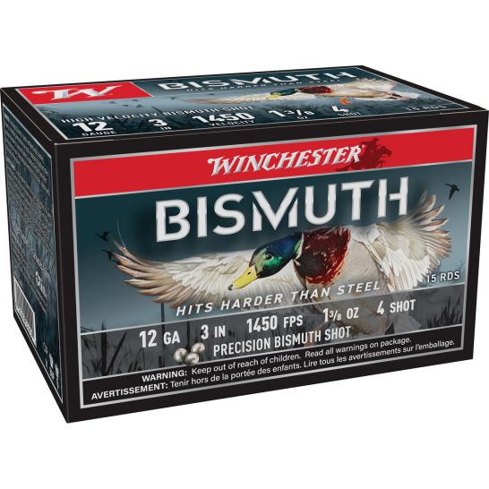 Winchester Ammunition Bismuth 12 Gauge 3" #4 1-3/8 Ounce 15rds ...