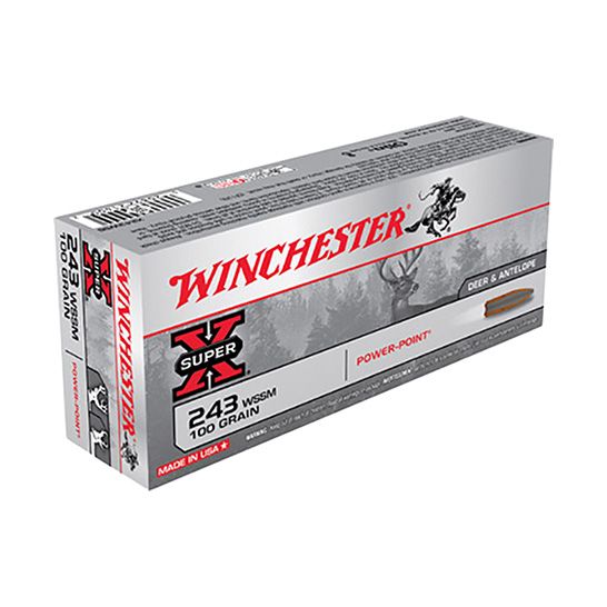 Winchester 243 WSSM 64gr Power Point Ammunition 20rds - X243WSS ...