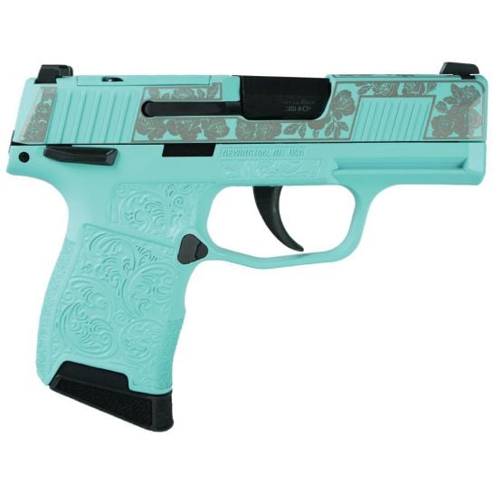 Sig Sauer P365-380 Gun & Roses .380 ACP 3.10" 10rds, Tiffany Blue ...