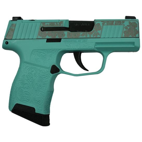Sig Sauer P365 Optic-Ready Gun & Roses 9mm 3.10" 10rds, Tiffany Blue ...