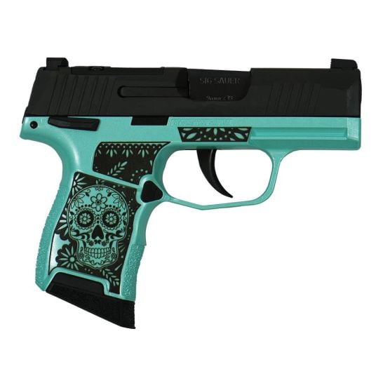 Sig Sauer P365 Optic-Ready Sugar Skull 9mm 3.10" 10rds, Robin's Egg ...