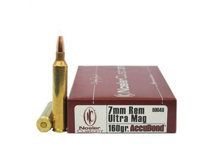 Nosler Trophy Grade 7mm RUM 160 grain AccuBond Rifle Ammo, 20/Box ...