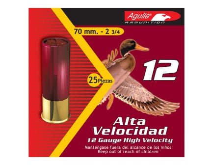 Aguila Field 12 Gauge 2-3/4 inches 2 Shot 1-1/4 oz High Velocity Lead ...