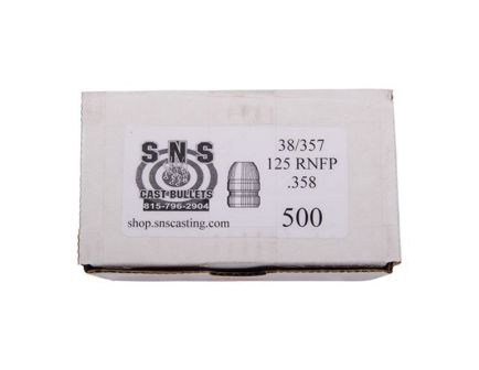 SNS Cast Bullets .38 Caliber FNRN Pistol Bullet, 125 gr 0.358" 500rds ...