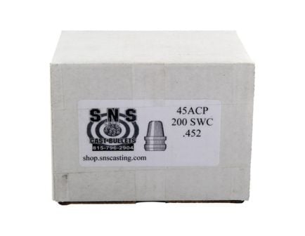 SNS Cast Bullets .45 Cal WC Pistol Bullet, 200 gr 0.452" 500rds ...