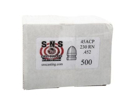 SNS Cast Bullets .45 Cal RN Pistol Bullet, 230 gr 0.452" 500rds ...